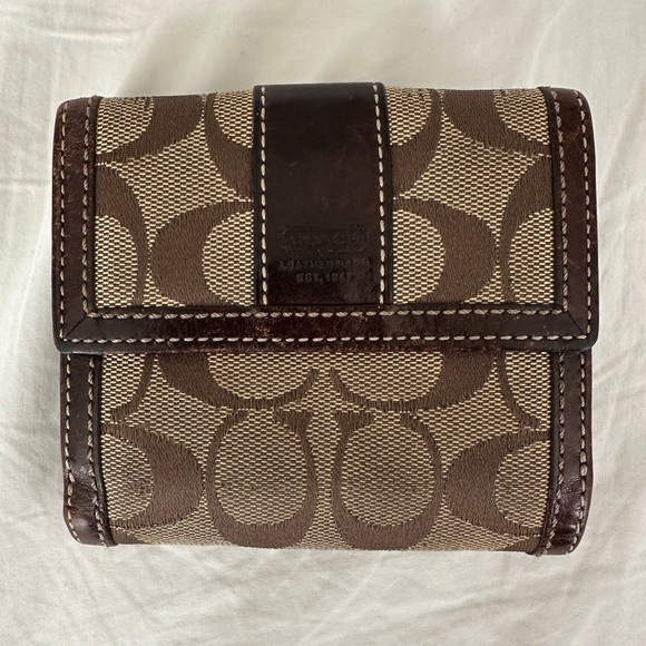 Coach | Bags | Vintage Coach Signature Monogram Wallet | Poshmark